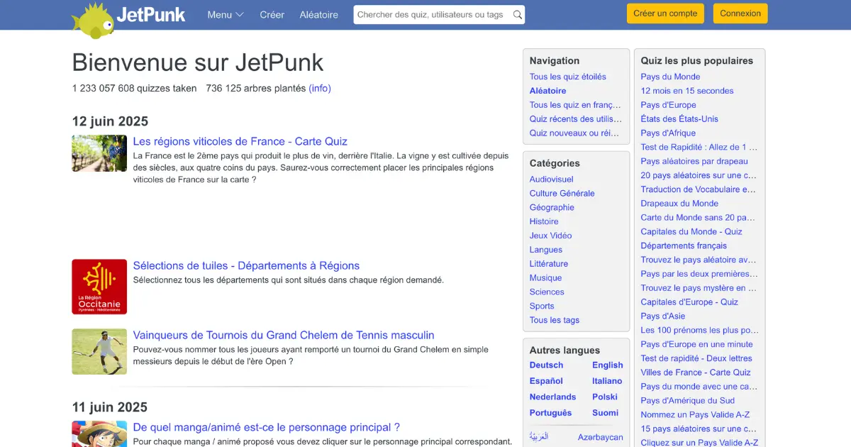 JetPunk : la référence des quiz interactifs | Oktoweb